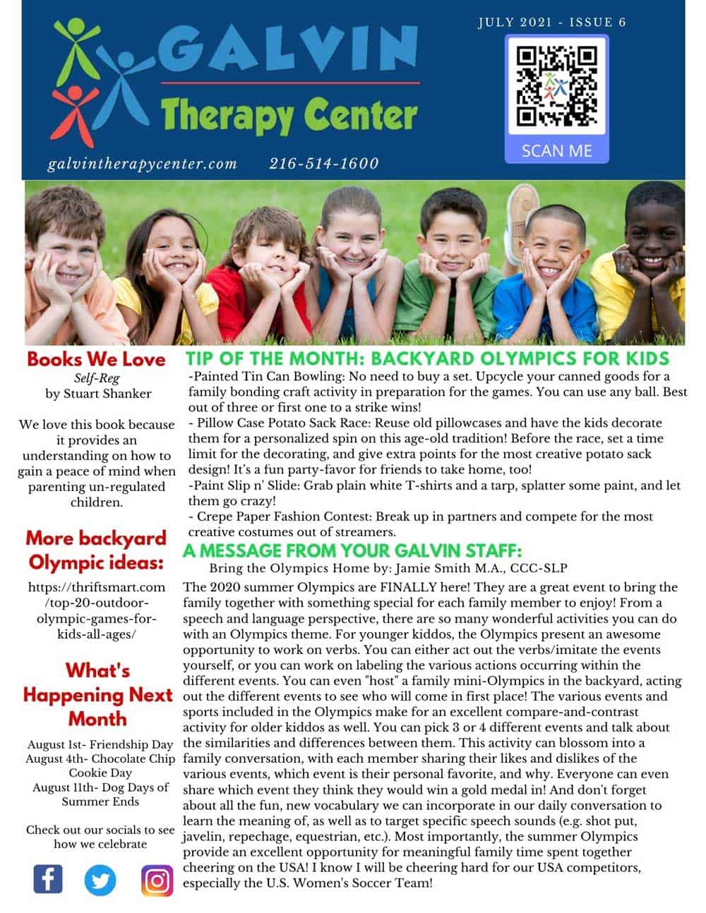 July 2021 Newsletter – Galvin Therapy Center