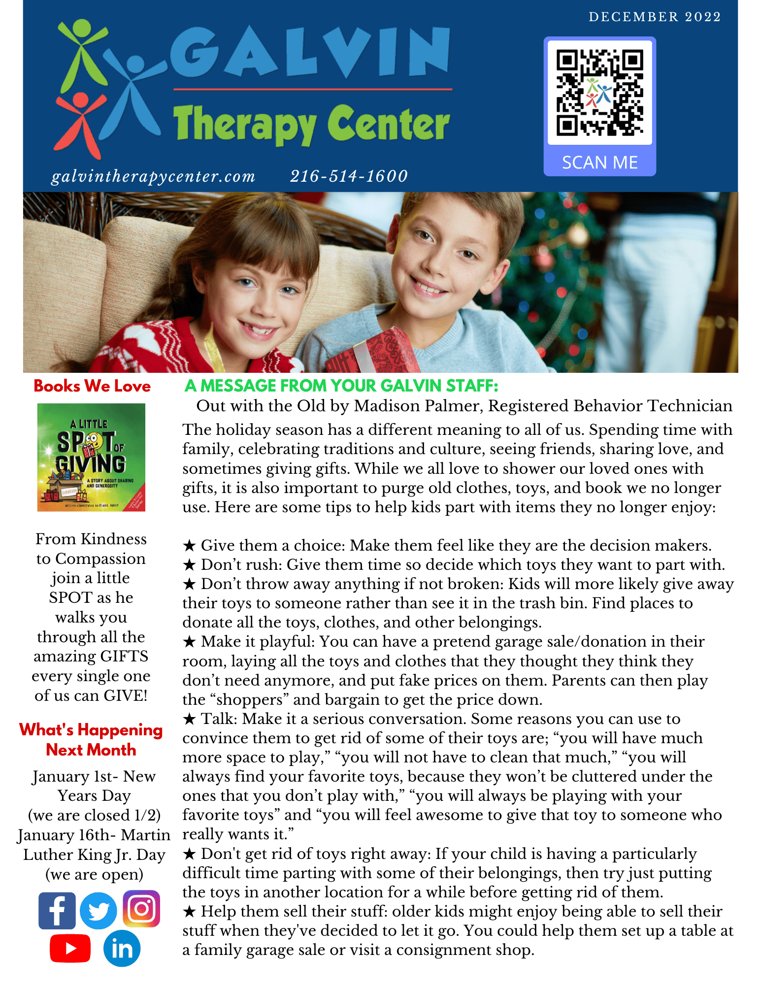 December 2022 Newsletter – Galvin Therapy Center